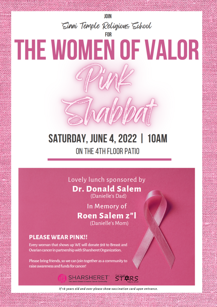 PSW Sisterhood Program: The Women of Valor Pink Shabbat | Women's ...